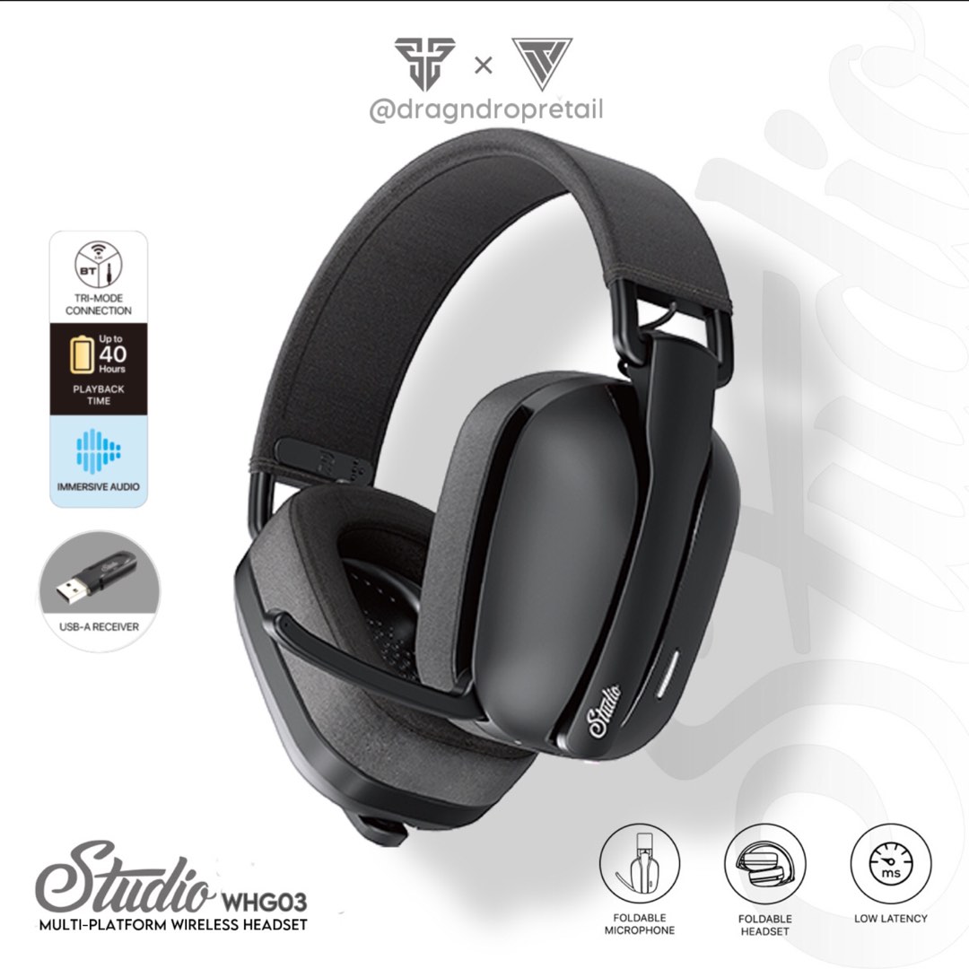 FANTECH Studio WHG03 Multi-Platform Wireless Headset, Tri-Mode ...