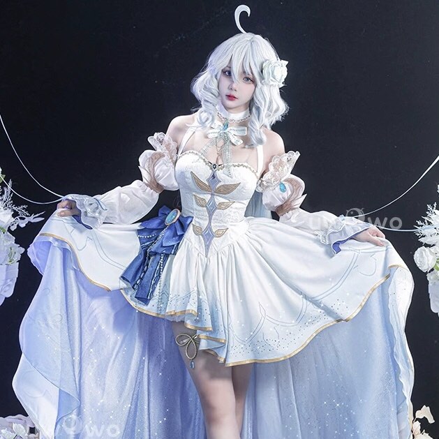 Genshin Impact Bride Focalors Cosplay {MAEMI SR}, Hobbies & Toys ...