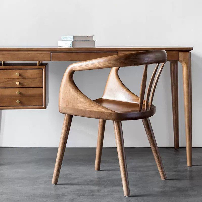 GIORE Japandi Solid Wood Dining Chair, Furniture & Home Living ...