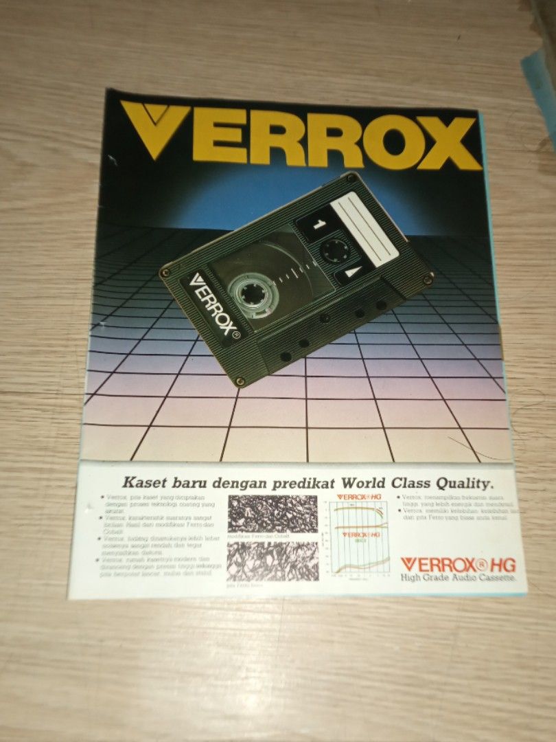 Iklan cetak jadul Kaset Verrox, Antik, Pajangan di Carousell