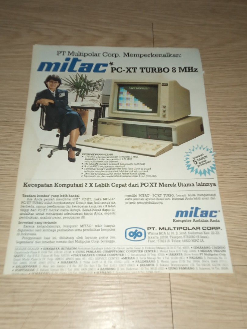 Iklan cetak jadul Komputer Mitac, Antik, Pajangan di Carousell