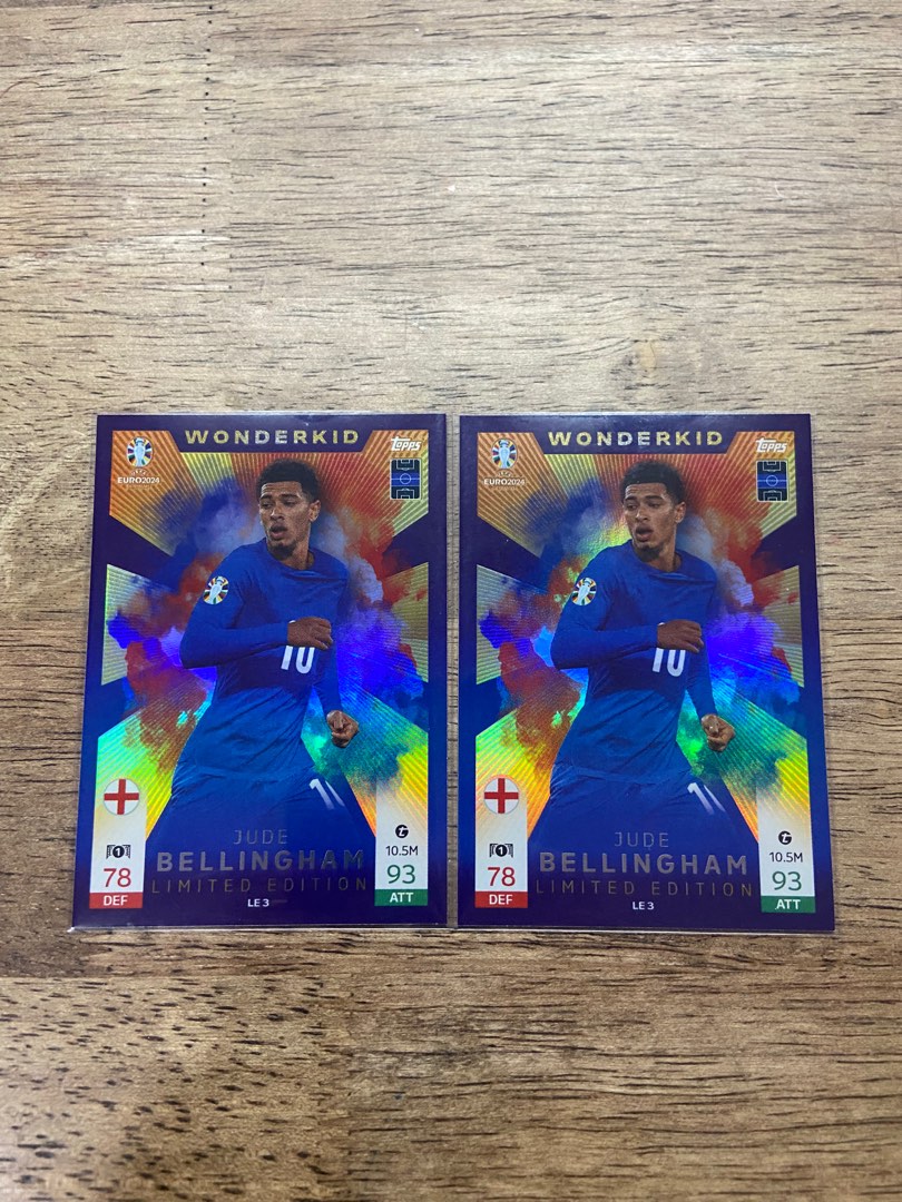 Jude Bellingham limited edition match attax euro, Hobbies & Toys, Toys ...