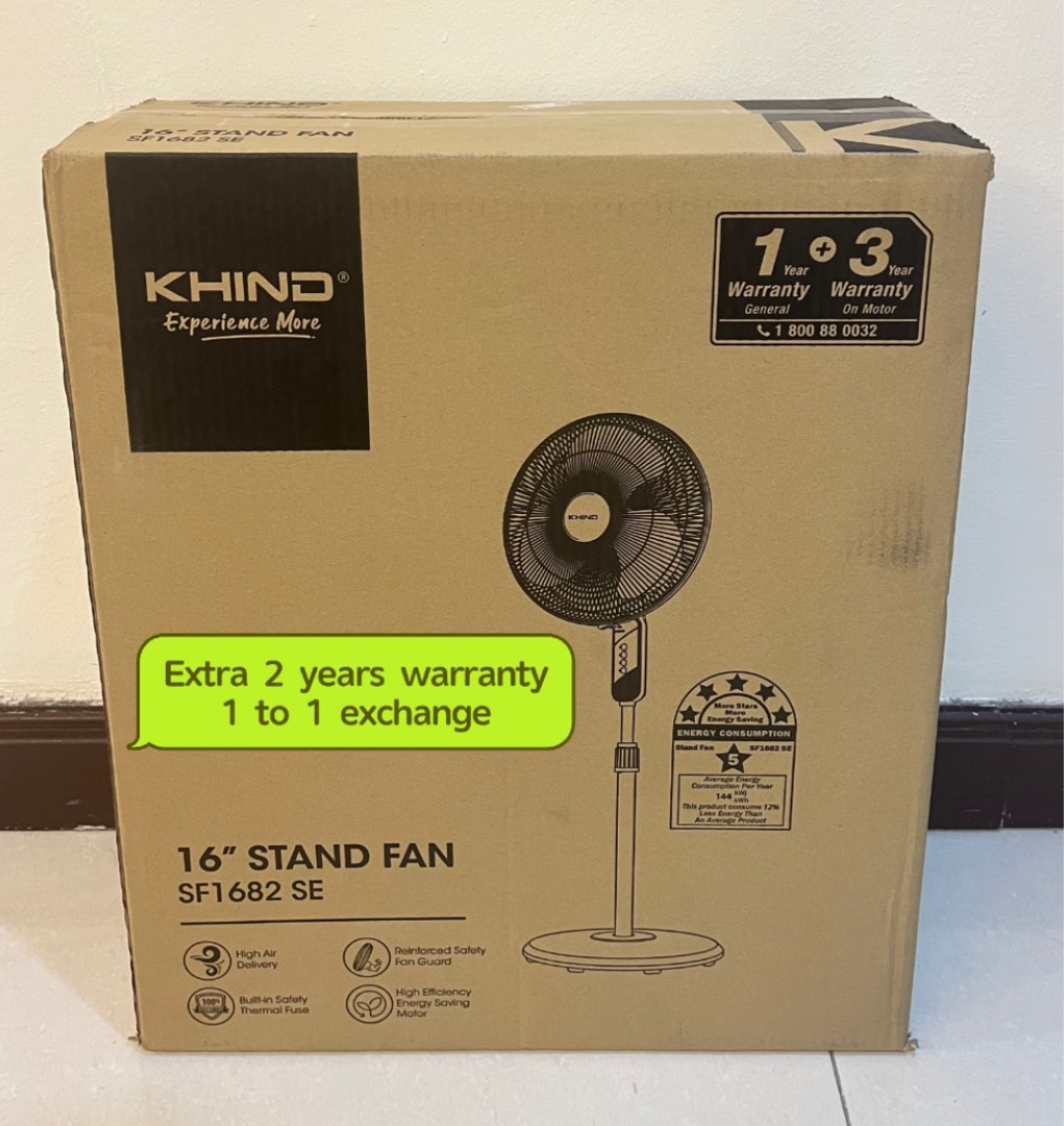 Khind Stand Fan | 16 inch |SF1682SE, Furniture & Home Living, Lighting ...