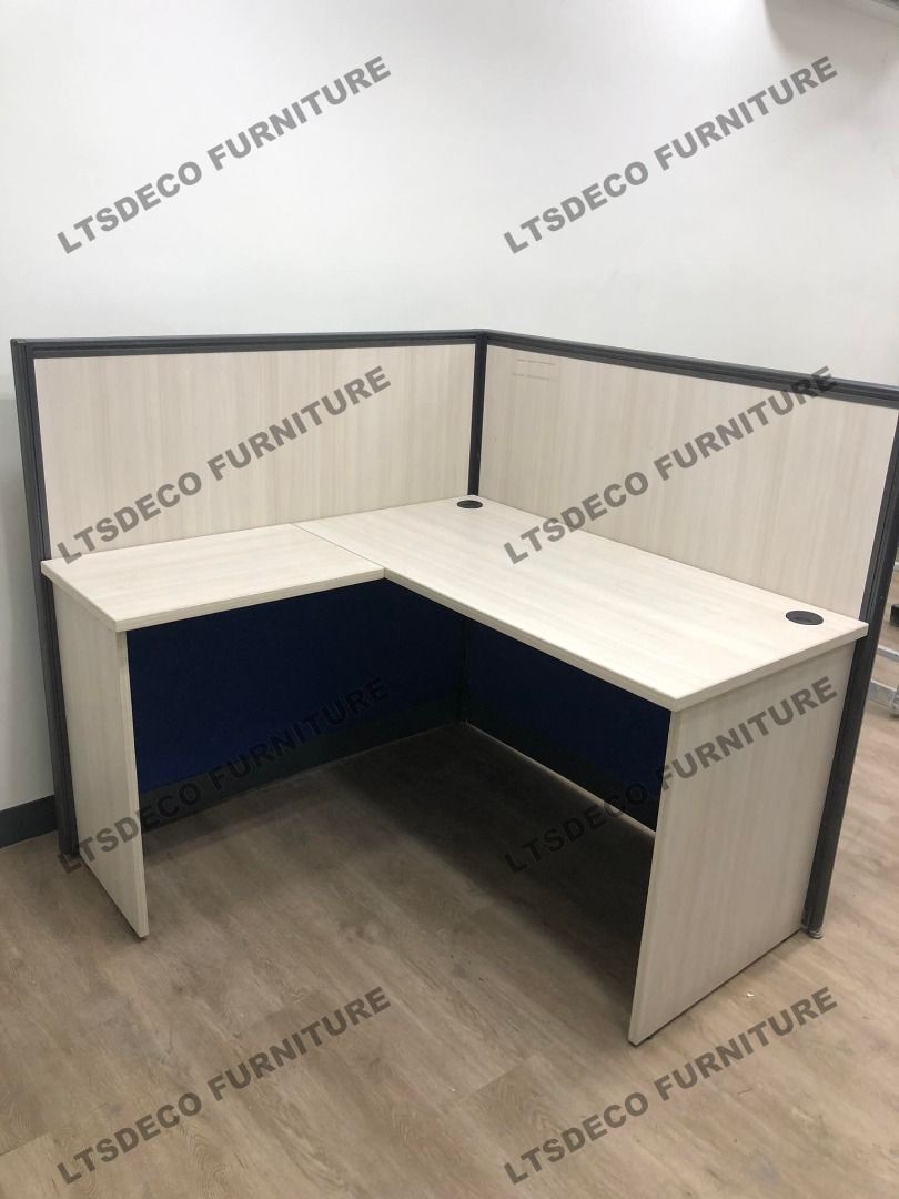 L-shape full laminated workstation cubicle | office partition | office ...