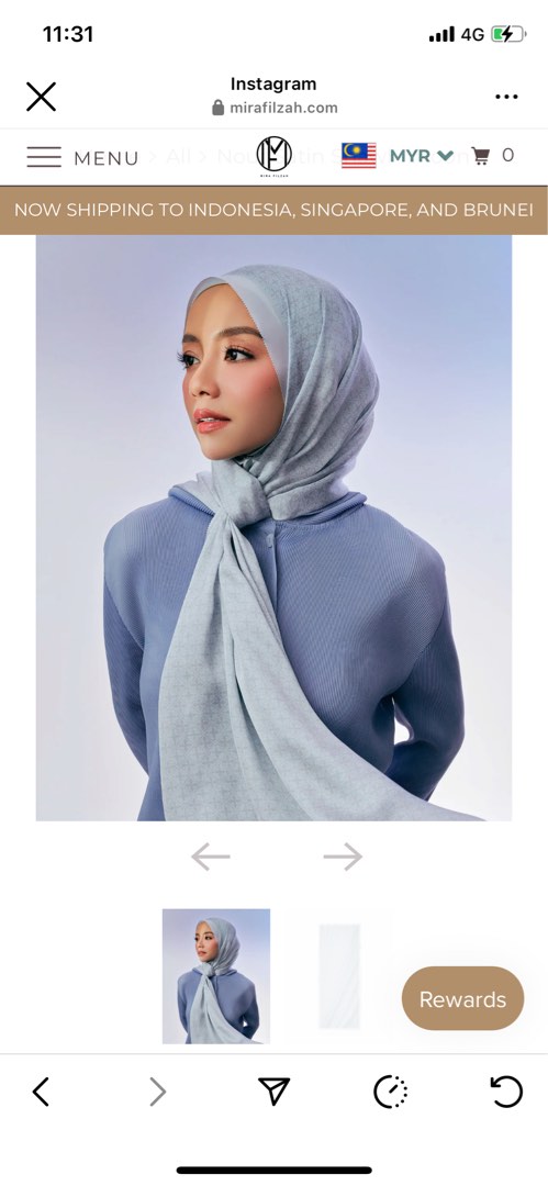 Mirafilzah MF Nour Satin Shawl - Moon, Women's Fashion, Muslimah Fashion, Hijabs on Carousell