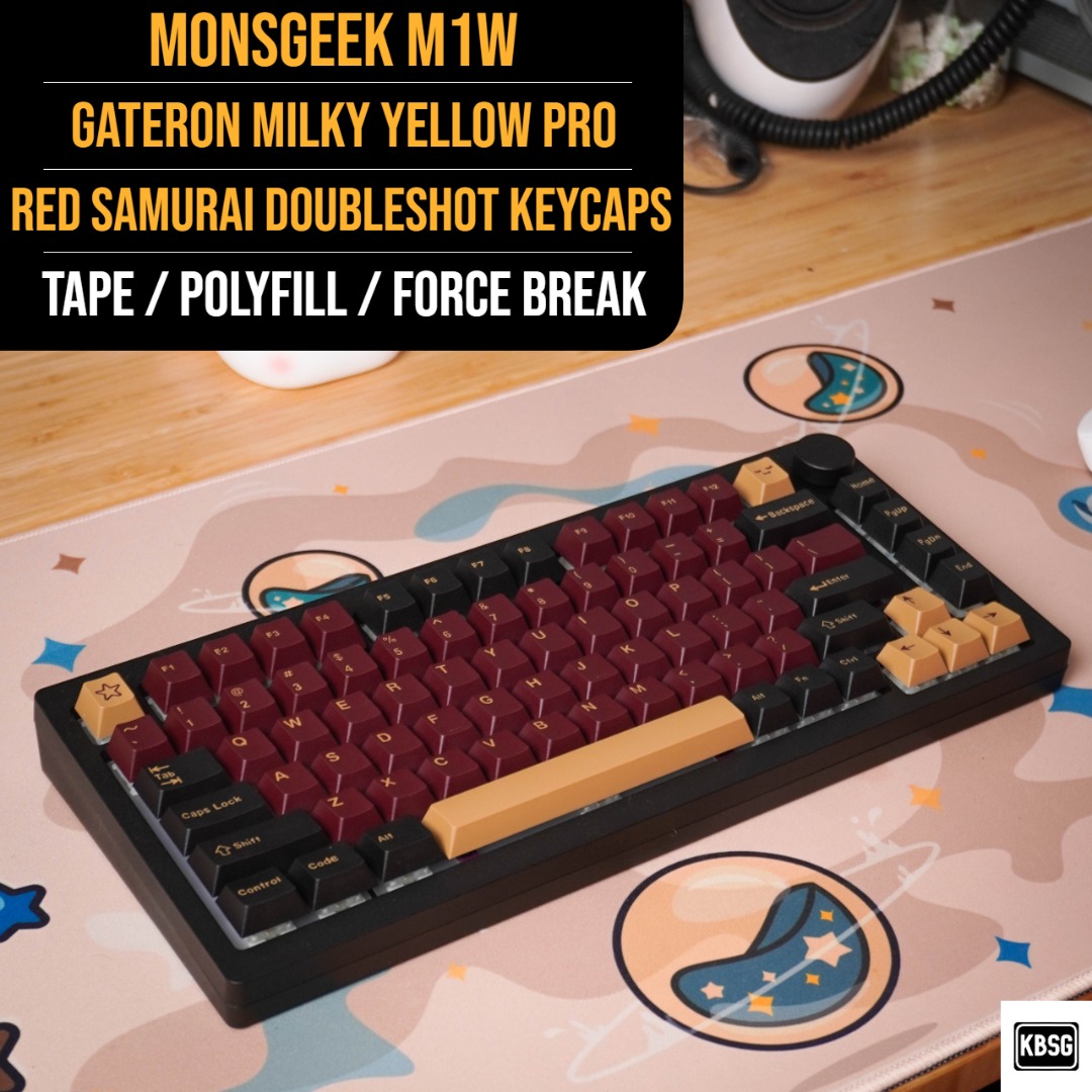 Monsgeek M1W Red Samurai Custom Mechanical Keyboard RGB, Hot swappable (Creamy Thocks ...