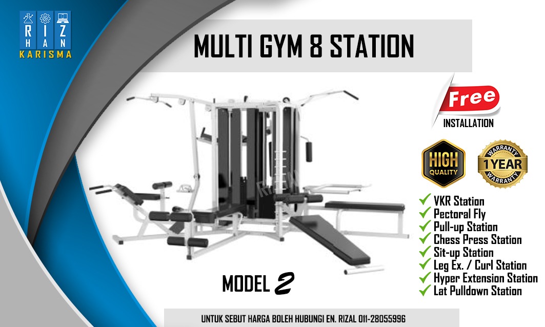 MULTI GYM 8 STATION MALAYSIA - MODEL 2, Sports Equipment, Exercise ...