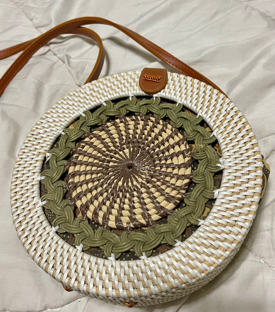 ORIGINAL HANDMADE NATIVE RATTAN CIRCLE SLING BAG FROM BALI INDONESIA ...