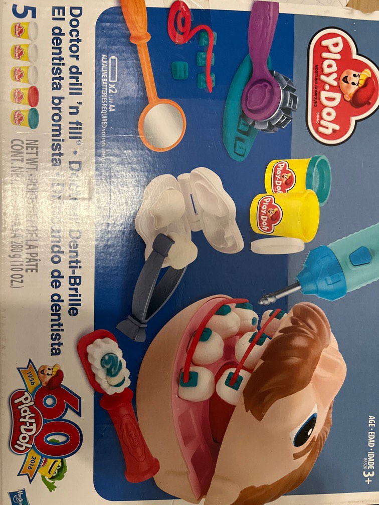 play-doh doctor drill’ n fill 60 anniversary edition 培樂多 牙醫, 興趣及遊戲, 玩具 ...