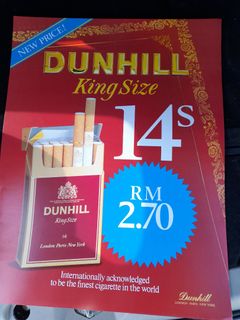 Poster Dunhill 90s, Hobbies & Toys, Stationery & Craft, Other Stationery & Craft on Carousell
