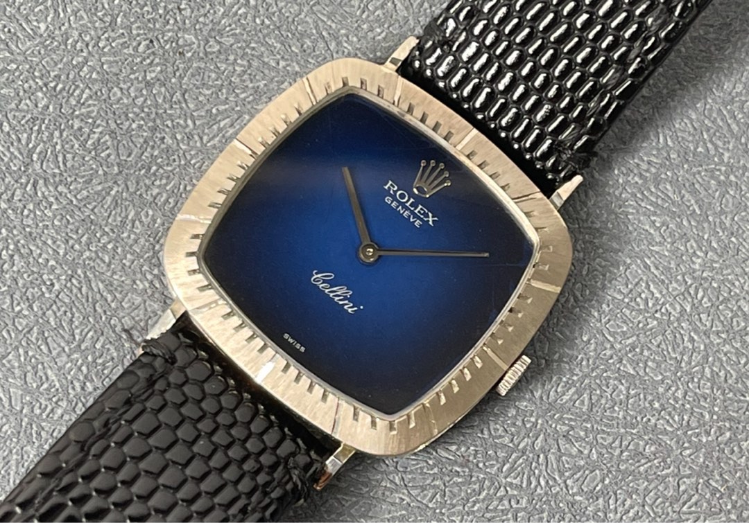 Rolex Cellini blue vignette 4084, Men's Fashion, Watches & Accessories ...