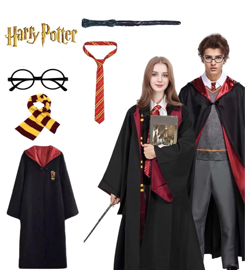 SALE Harry Potter Costume Hogwarts Black Robe Uniform Cosplay Set (HT ...