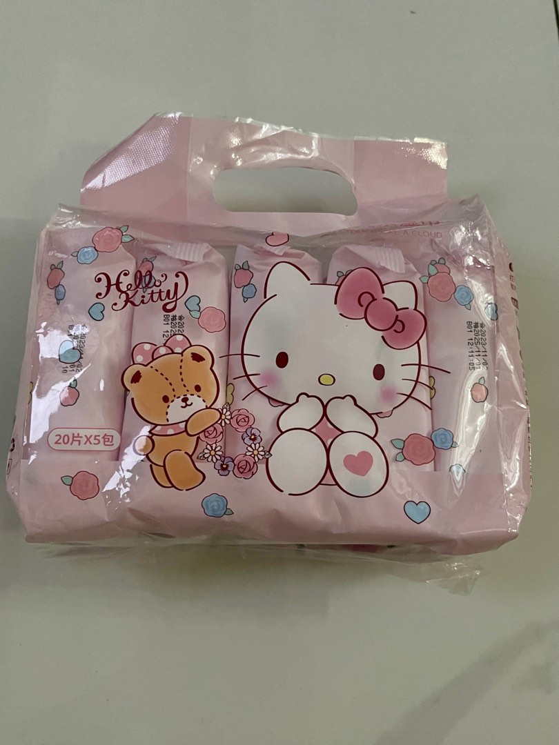 Sanrio hello kitty baby wipes 5pcs japan, Babies & Kids, Maternity Care ...
