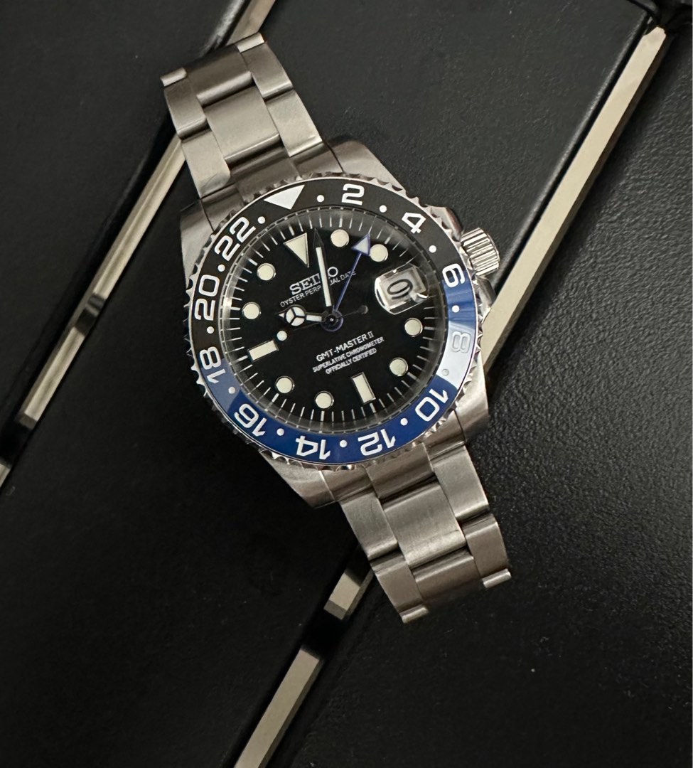 Seiko GMT Batman Mod, Men's Fashion, Watches & Accessories, Watches on ...
