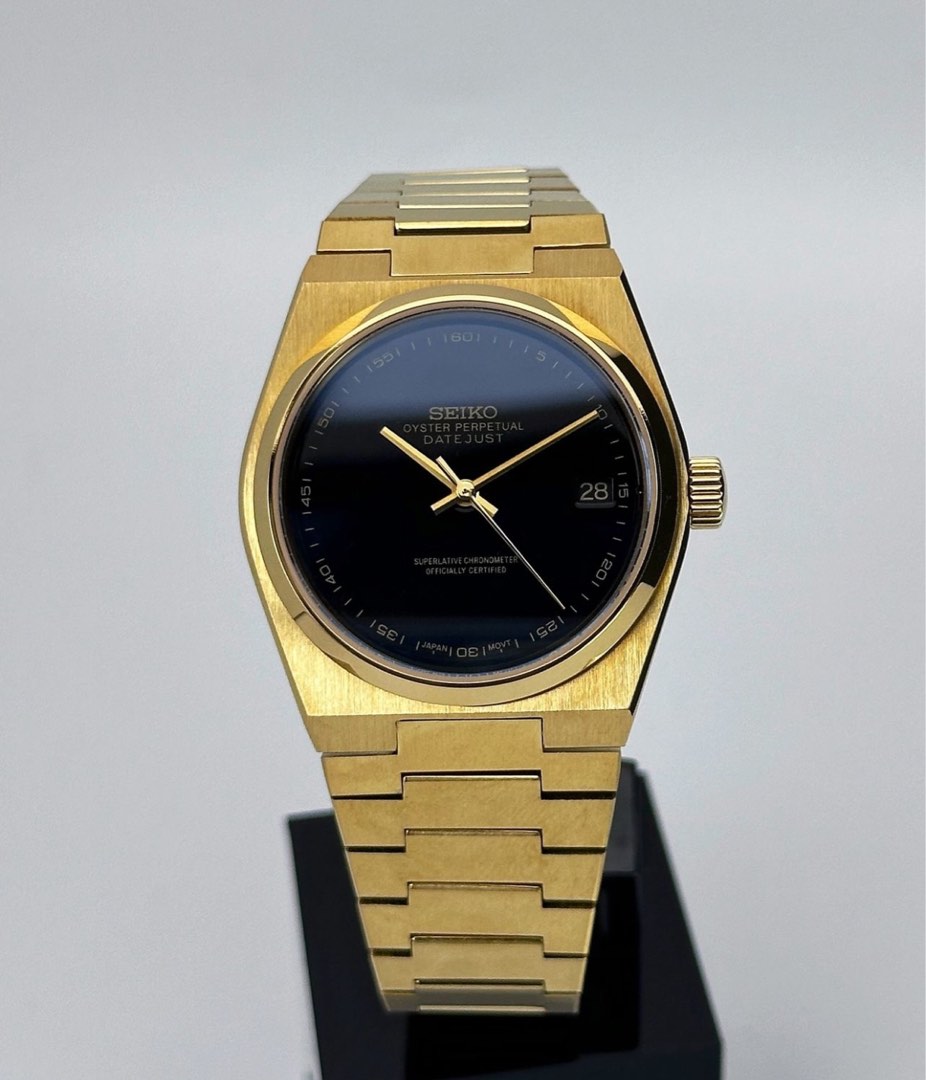 Seiko PRX full gold mod (Black Dial), Men's Fashion, Watches ...