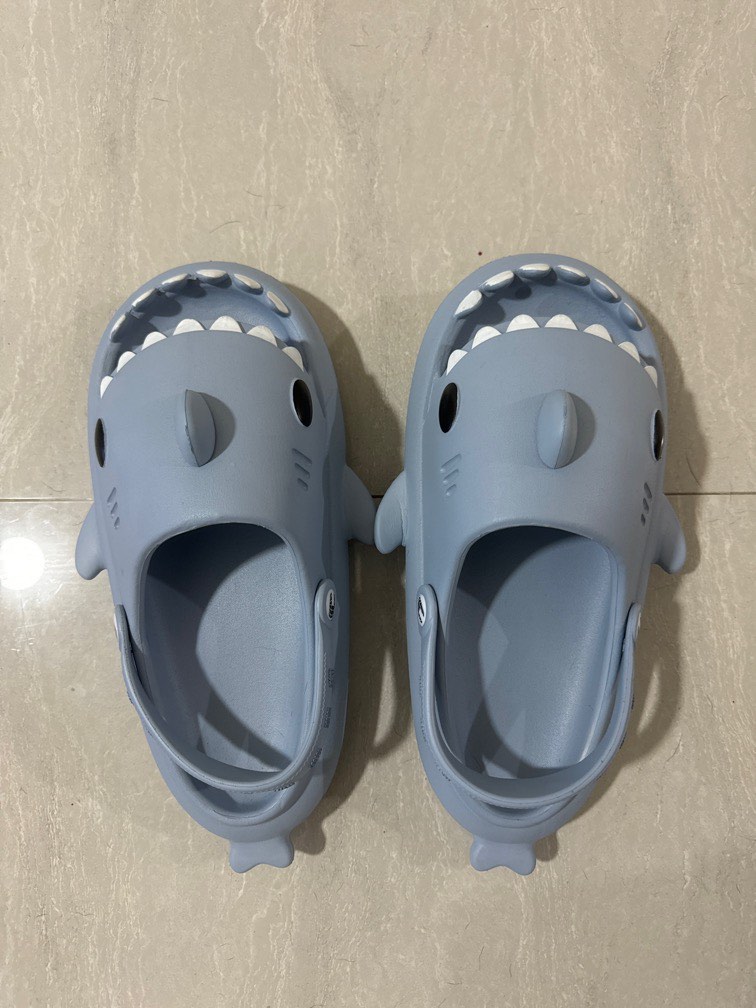 Shark Crocs, Men's Fashion, Footwear, Flipflops and Slides on Carousell