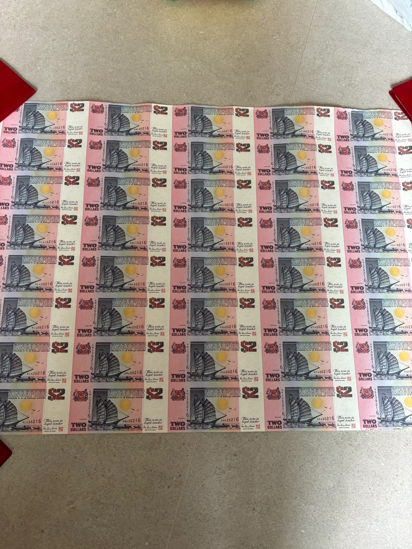 Singapore Ship $2 purple 40 in 1 uncut just one fox spot, Hobbies ...