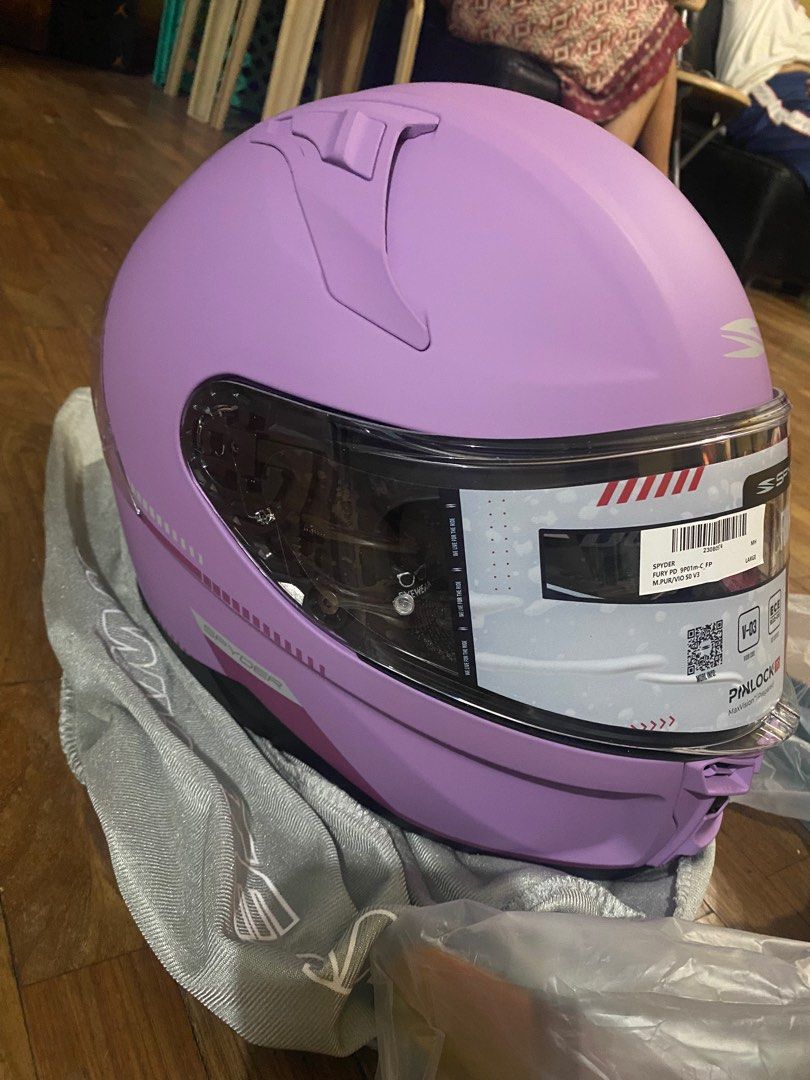 SPYDER FURY PURPLE VIOLET V3 FULL FACE HELMET, Motorbikes, Motorbike ...