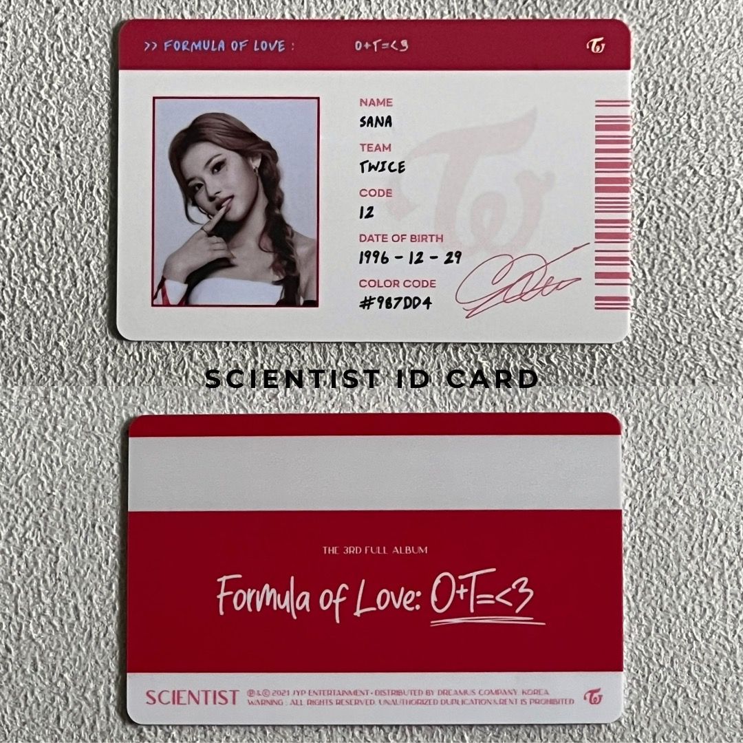 twice sana scientist id card, Hobbies & Toys, Memorabilia ...