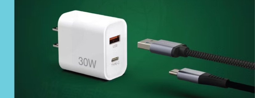 USB and Type C charger, 2 phones at the same time,smaller portable than ...
