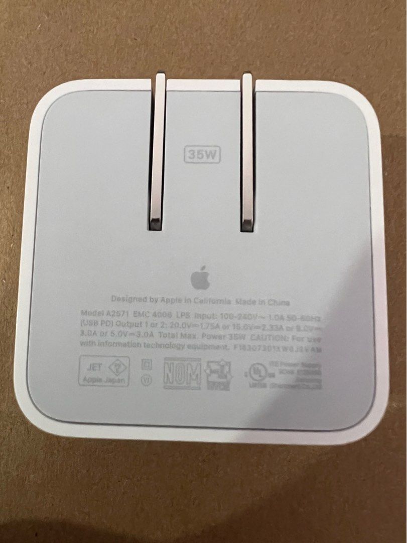 100%原裝蘋果 A2571 35W 雙 USB-C 連接埠電源轉換器（兩腳 插頭）去内地同其他國家旅行首選。（客戶選擇寄順豐智能櫃取可以優惠 ...