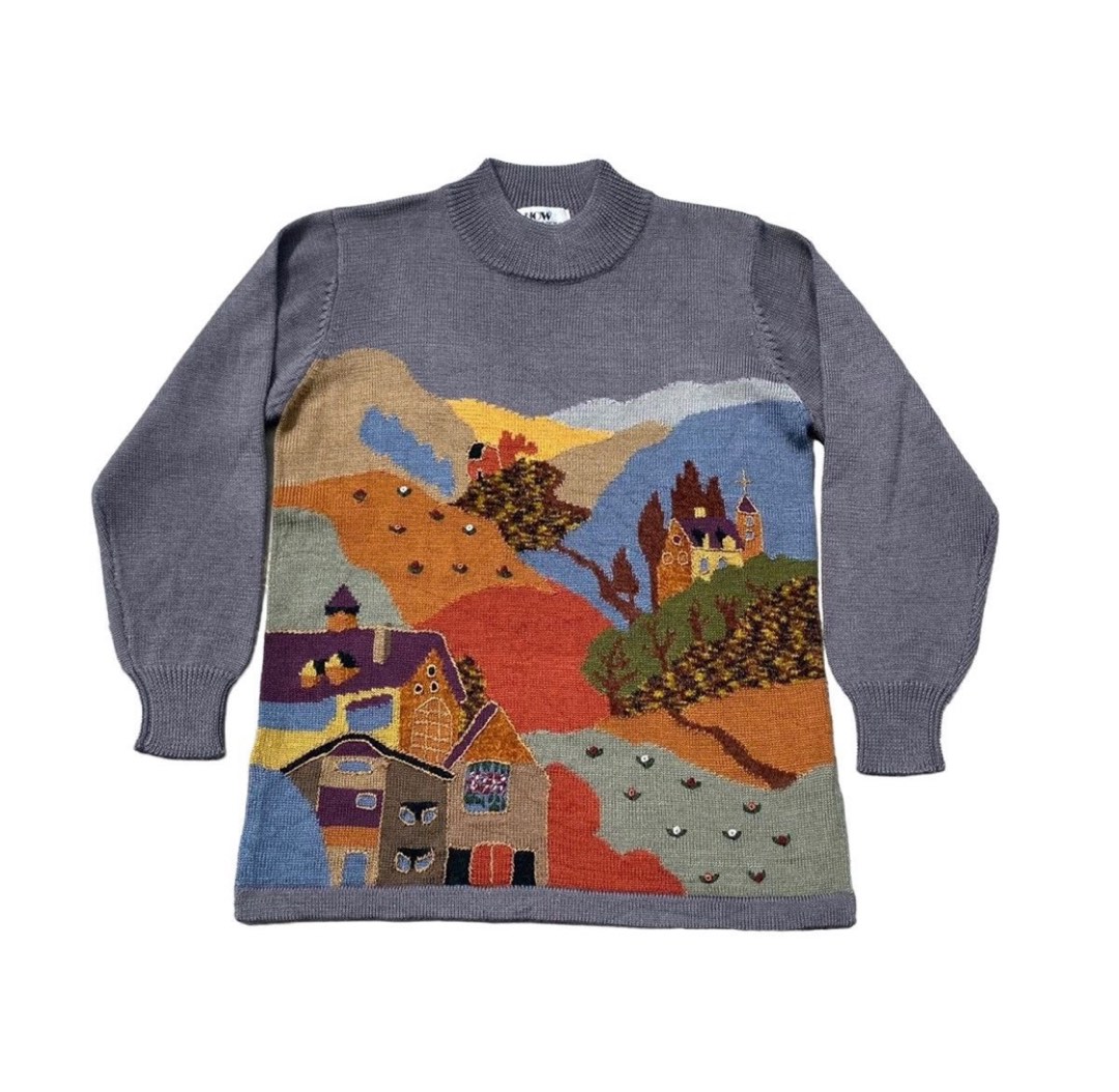 1990s Art Knit sweater, Women's Fashion, Tops, Longsleeves on Carousell