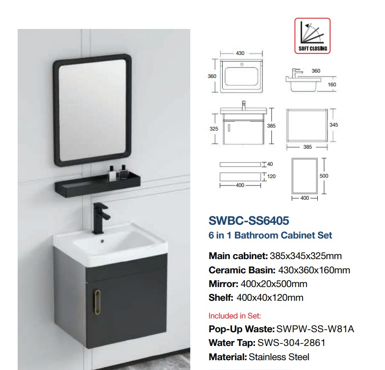 6 in 1 Bathroom Cabinet Set SANIWARE, Furniture & Home Living ...