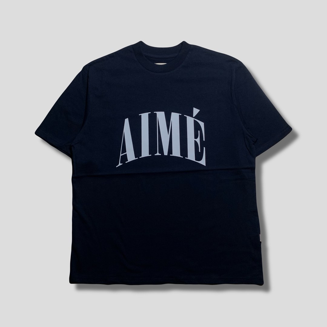 Aime Leon Dore Arch Script Logo Navy Tee, Men's Fashion, Tops & Sets ...