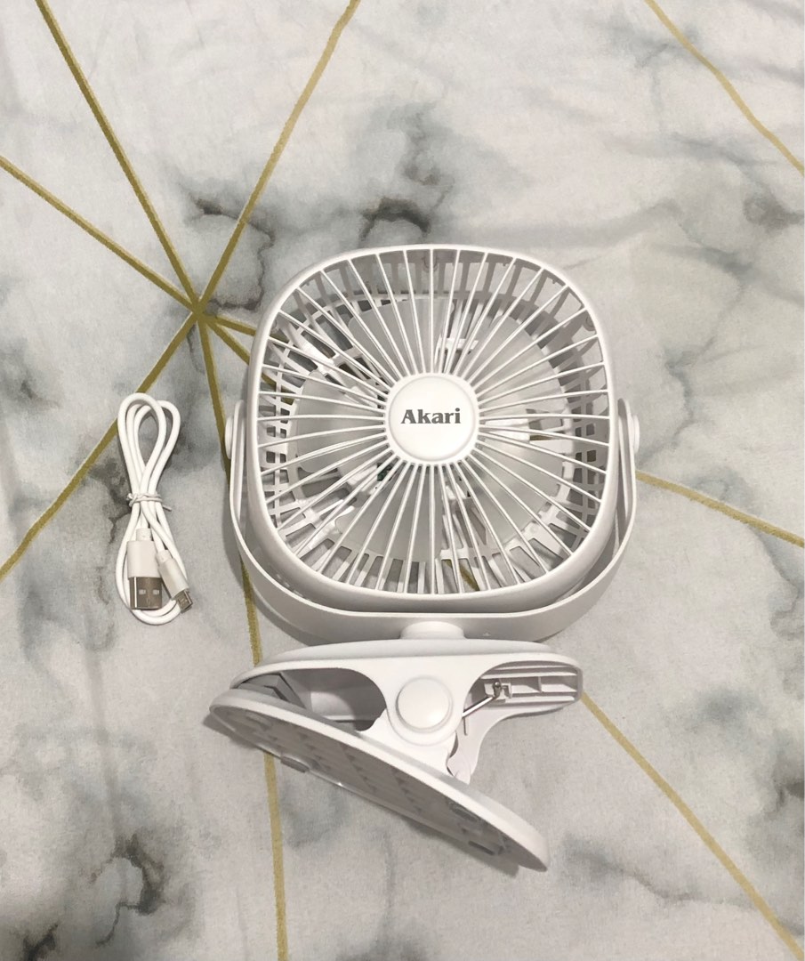 Akari 5” Rechargeable Square Clip Fan, TV & Home Appliances, Other Home ...