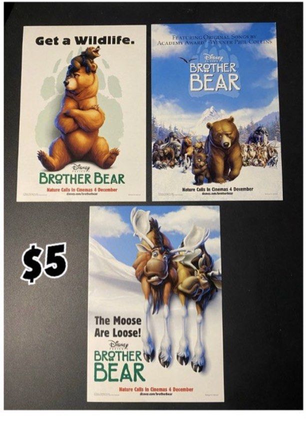 Animated movies Disney postcards Finding Nemo Incredibles brother Bear ...