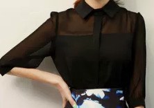 Black Blouse( top part a bit translucent), Women's Fashion, Tops ...