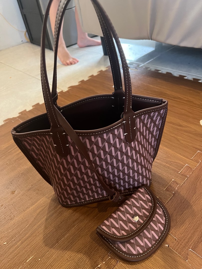 burgundy red mini tote bag, Women's Fashion, Bags & Wallets, Tote Bags ...