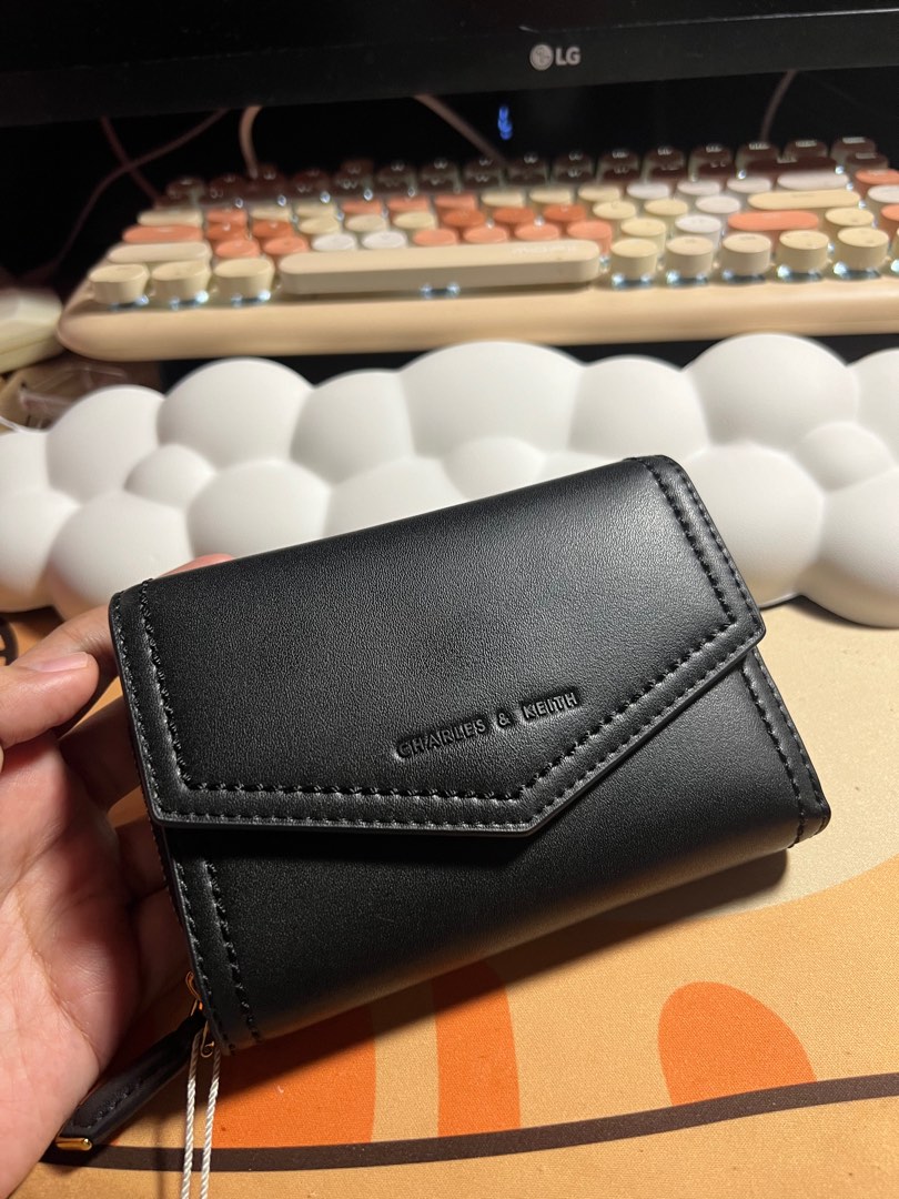 CHARLES&KEITH Stitch trim wallet (many card slot), Women's Fashion ...