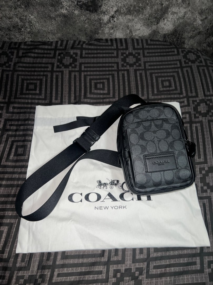 Coach Track Pack Bag 14 In Signature Canvas In Charcoal/Black CL412 ...