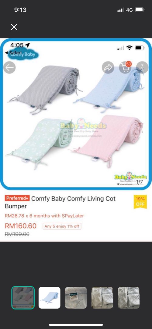 Comfy Baby Cot Bumper, Babies & Kids, Baby Nursery & Kids Furniture ...