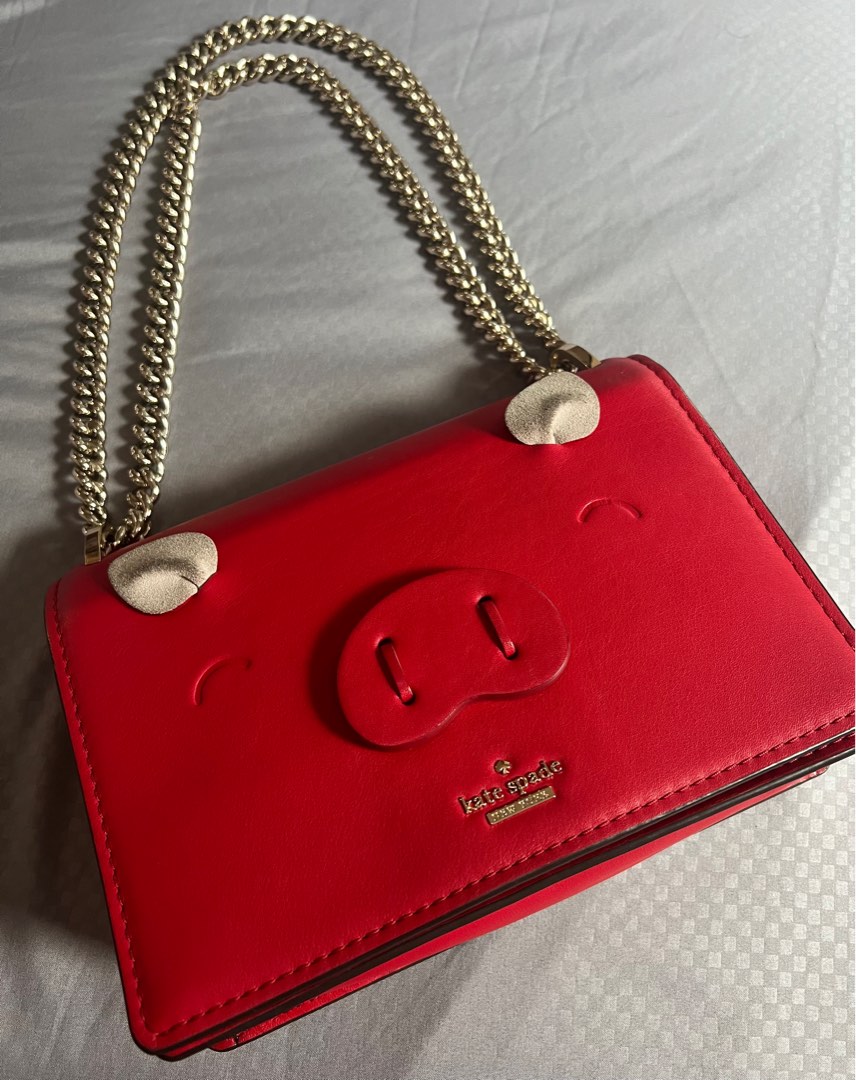FASTBREAK SALE ️ Authentic Kate Spade Pig Face Royal Red Willa Piggy ...