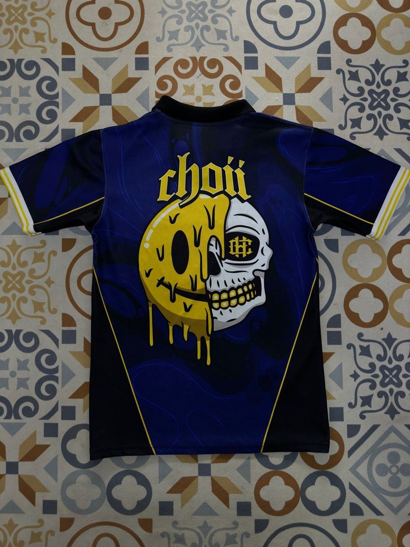JERSEY CHOII SMILEY SKULL, Men's Fashion, Tops & Sets, Formal Shirts on ...