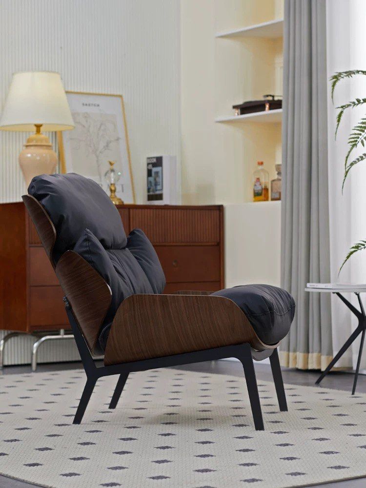 KALMER Modern Leather Armchair, Furniture & Home Living, Furniture ...