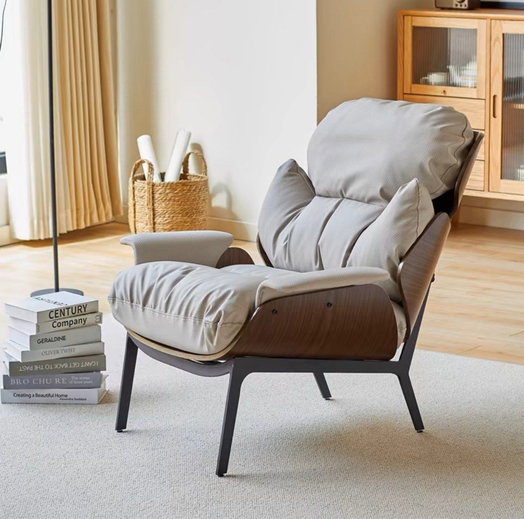 KALMER Modern Leather Armchair, Furniture & Home Living, Furniture ...