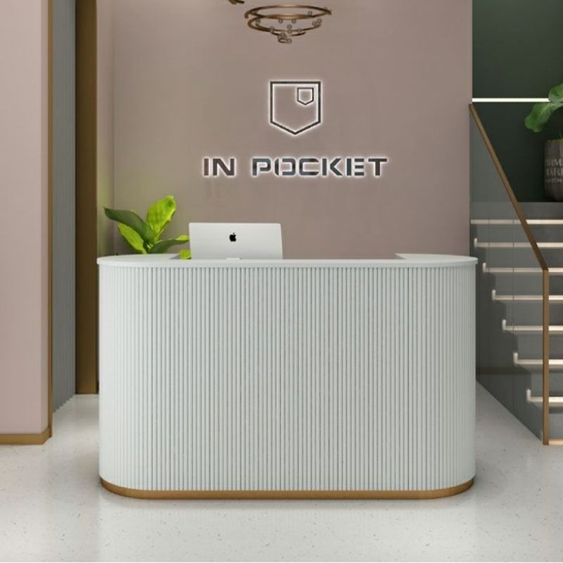 🏆🏆Light Luxury Cashier Counter-Simple Beauty Salon Front Desk Reception ...