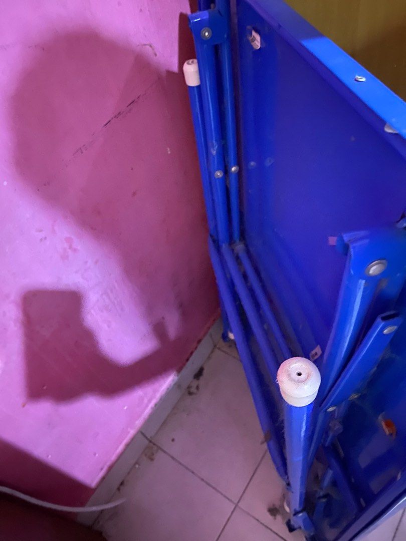 Meja belajar besi warna biru dan meja kedai makan, Furniture & Home ...
