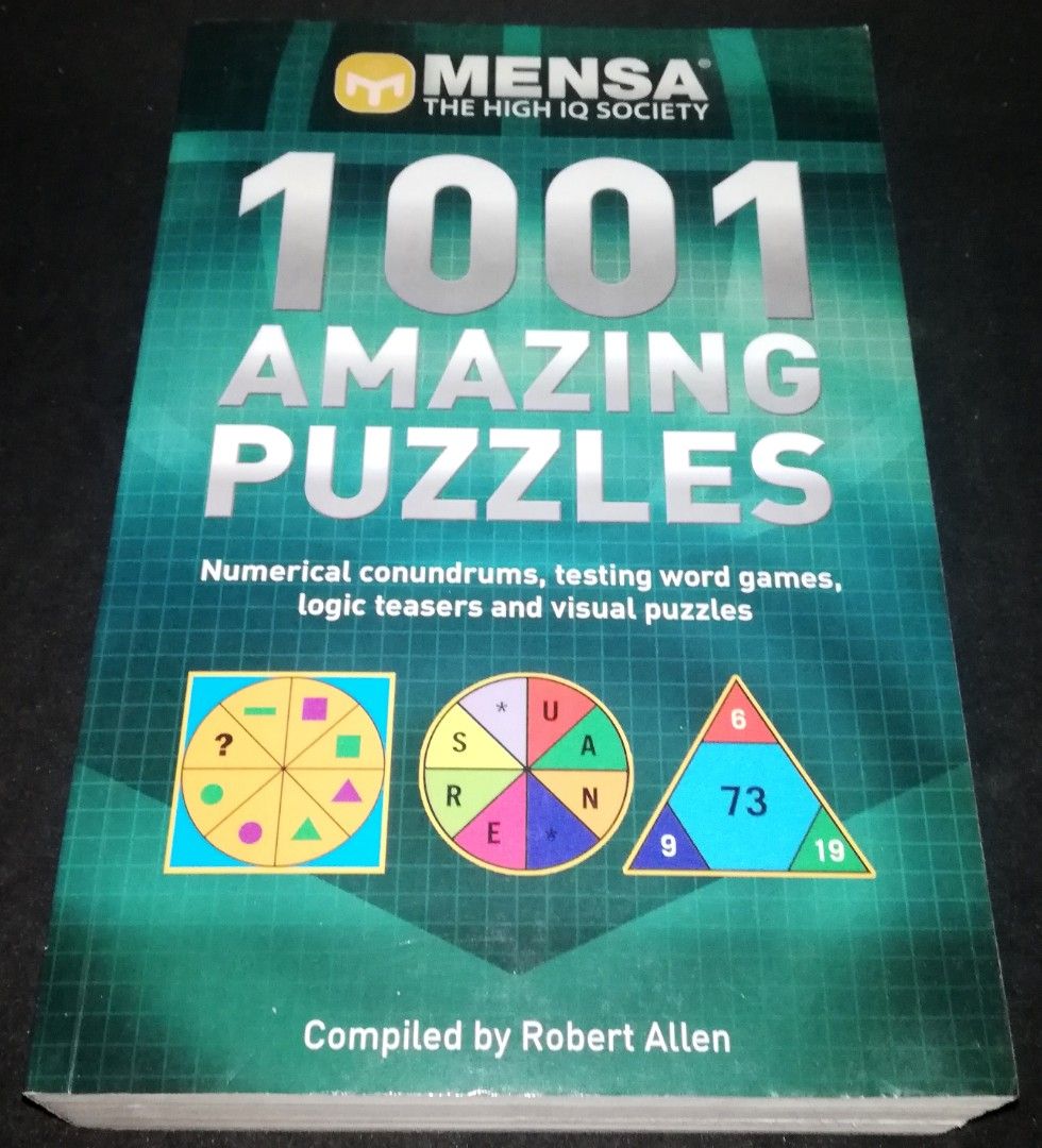 (MENSA) 1001 Amazing Puzzles compiled by Robert Allen, Hobbies & Toys ...