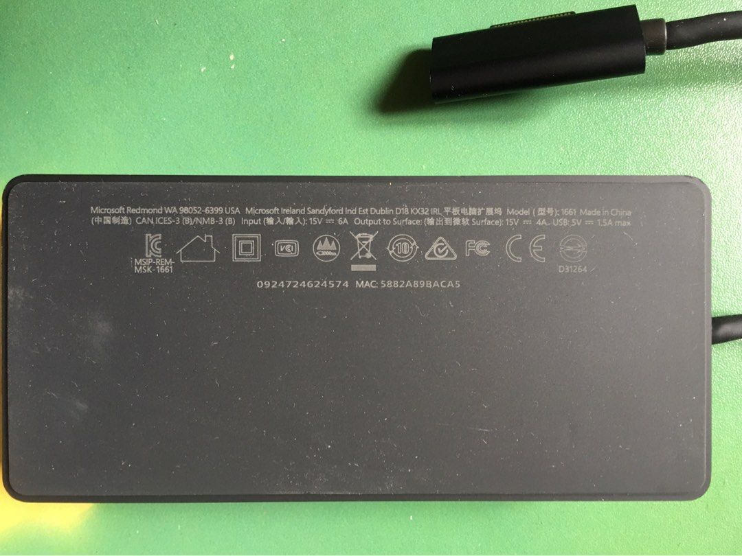 Microsoft Model:1661 & Model:1749 Surface Dock 1 擴充座, 電腦＆科技, 電腦周邊及配件 ...