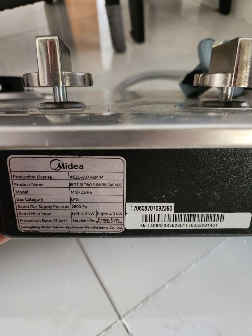 Midea 2 stove gas hob MQ7210-S, TV & Home Appliances, Kitchen ...