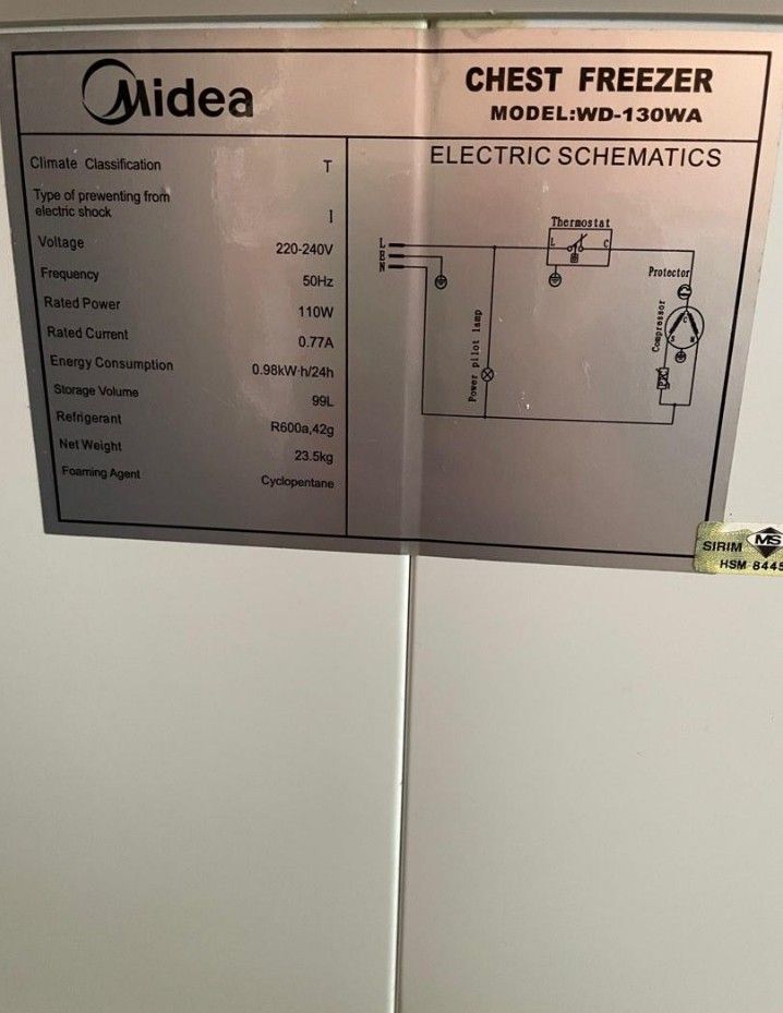 MIDEA 99L CHEST FREEZER, TV & Home Appliances, Kitchen Appliances ...
