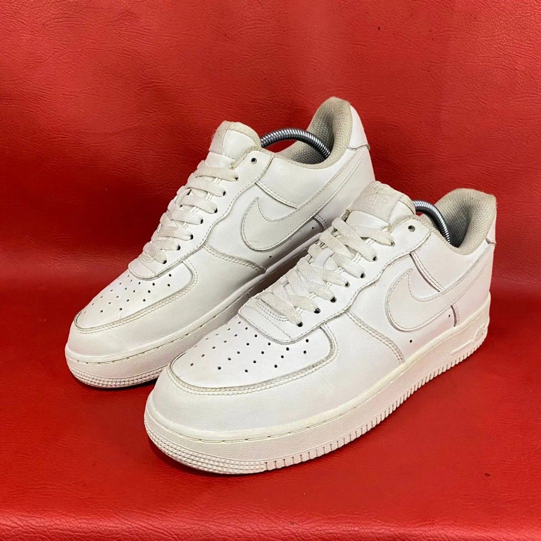 Nike Air Force 1 Full White Second Original, Fesyen Pria, Sepatu ...