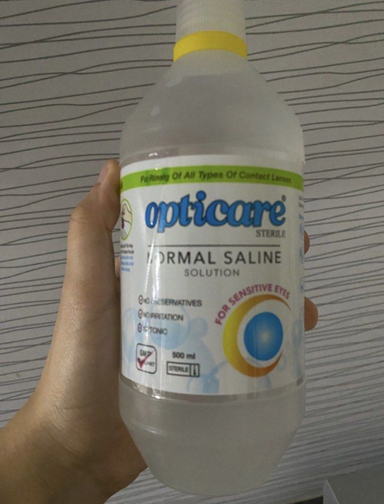 Opticare Saline Solution, Beauty & Personal Care, Vision Care on Carousell