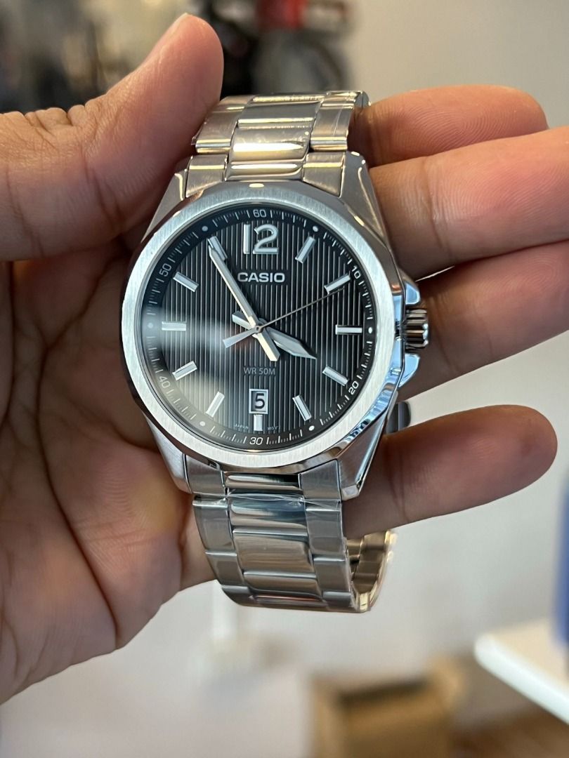 ORIGINAL CASIO Analog Black Dial Stainless Steel Men's Watch MTP-E725D-1AV, Luxury, Watches on ...