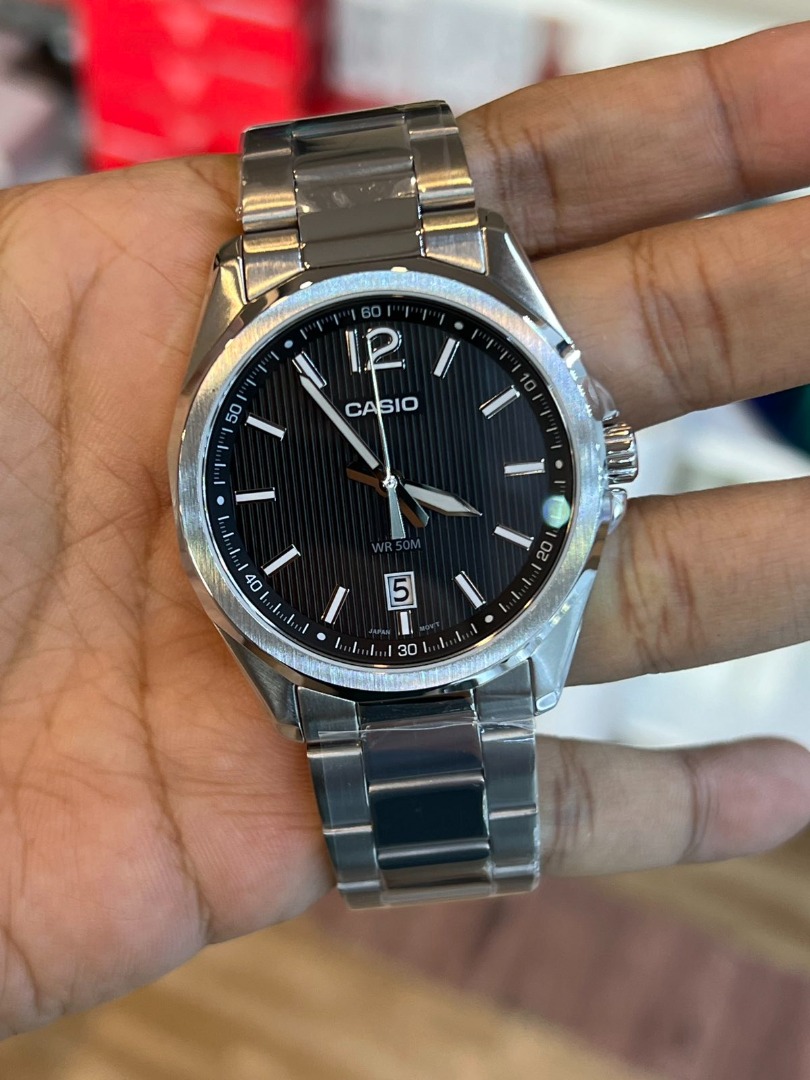 ORIGINAL CASIO Analog Black Dial Stainless Steel Men's Watch MTP-E725D-1AV, Luxury, Watches on ...