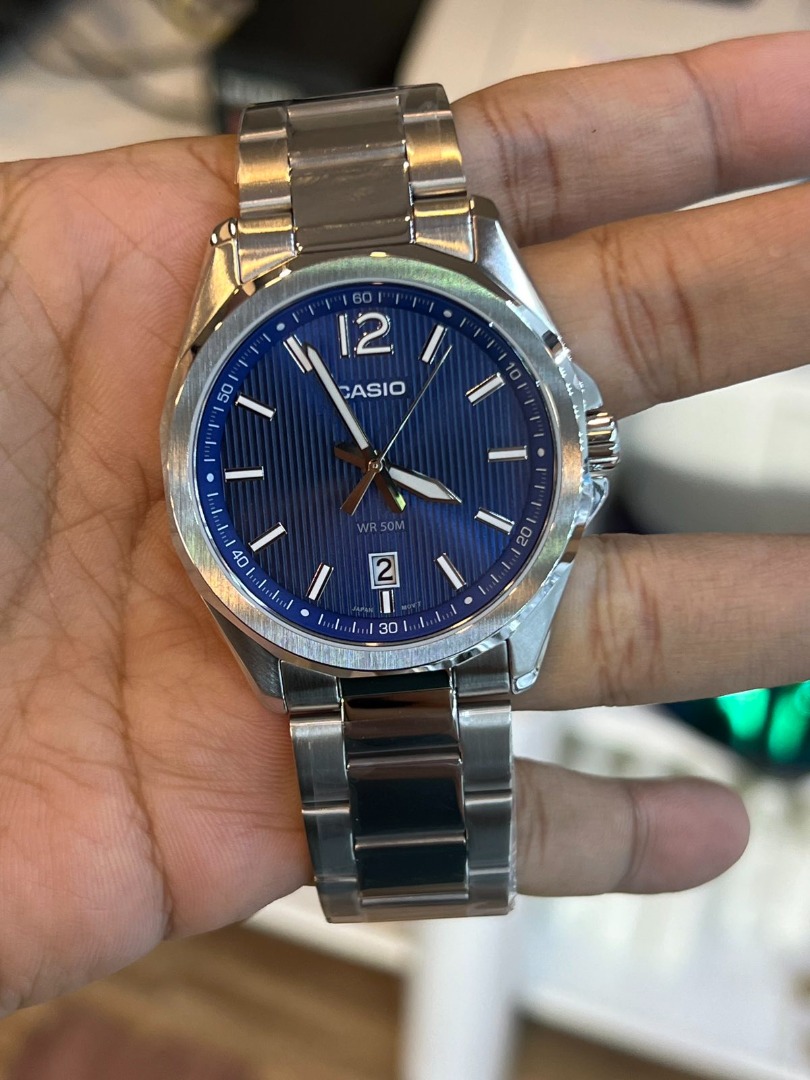 ORIGINAL CASIO Analog Blue Dial Stainless Steel Men's Watch MTP-E725D-2AV, Luxury, Watches on ...